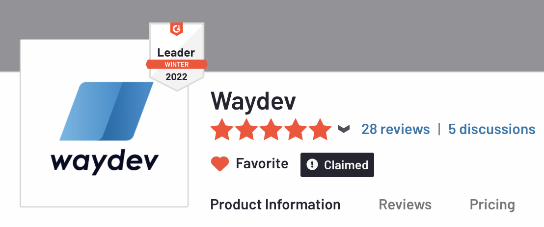2021 Market Leader in Development Analytics - Waydev