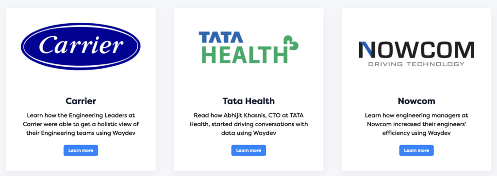 New Case Studies (Sovos, Sky.One) - Waydev